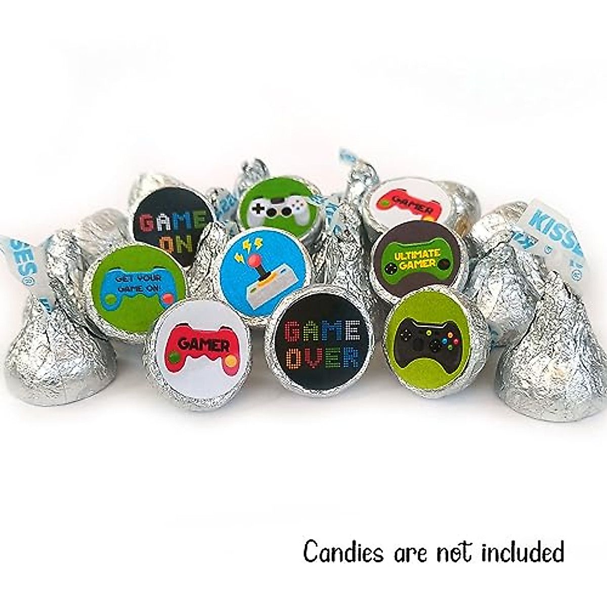 Video Games Labels for HERSHEY’S KISSES Chocolates by Adore By Nat - Birthday Candy Sticker Party Favor - Set of 240