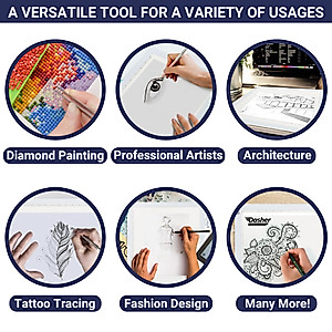 LED Tracing Light Box, 19" Ultra-Thin Light Pad with Adjustable Brightness, Includes USB Cable, Adapter, Paper, and Clip. Portable Drawing Board for Sketching, Cricut Projects, and More