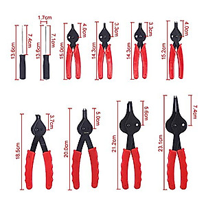 8milelake 11pcs Snap Ring Plier Kit Circlip Combination Retaining Clip Car Truck Motorcycle