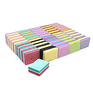YUANBOO 50 Pcs/lot Colorful Mini Sponge Nail Files Double-Side 100/180 DIY Emery Board Nail Buffering Files Salon Manicure Art Tools (Color : Blue Purple)