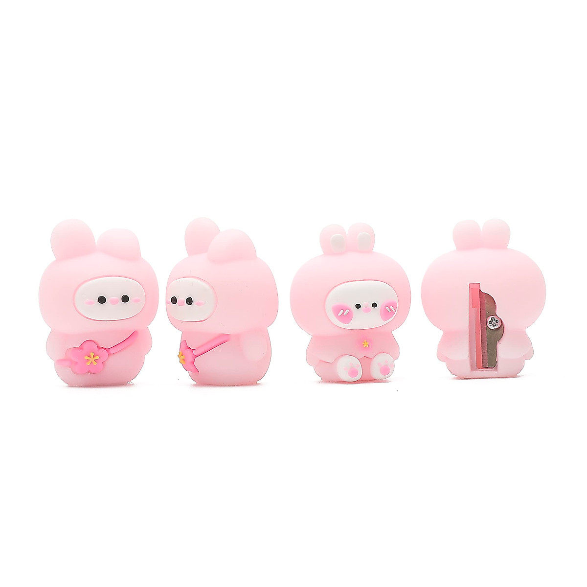 JUSIMON 4 PCS 12PCS Cute Pencil Sharpener Kawaii Manual Pencils Sharpeners Kids Cute Kawaii Pencil Sharpener Stationery for Office Home School Supplies (12pcs bennies)