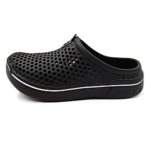 Amoji Garden Clogs Shoes Sandals House Slippers Home Room Shoes Indoor Outdoor Shower Shoe Sport Kids Child Children Baby Boys Girls (Toddler/Little Kid/Big Kid) Black 4-5 M US Big Kid