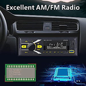 Auto Radio Car Stereo Bluetooth Single Din LCD Audio Radio with APP Control MP3 Player LXKLSZ Supports Hands Free Calling AM/FM Radio AUX Input TF/EQ/USB Fast Charging Radio Receiver