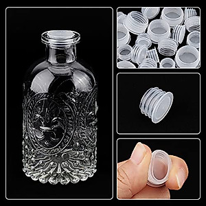 GORGECRAFT 5 Size 50PCS Salt and Pepper Shaker Stoppers Plastic Salt Shaker Plug Stopper 1/2 to 7/8 Inch Replacement Plug Bottle Caps Reusable Clear Round End Cap for Bottles Pipes Flower Pots