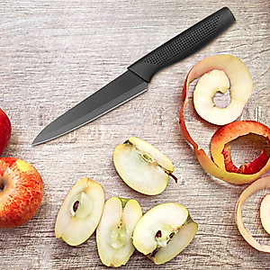 Lomgwumy Paring Knife, 3 Sharp and Durable Fruit Knife, Exquisite and Beautiful, the Black Blade is More Advanced, Fruit Knives Small is Suitable for Most Vegetables, Fruits and Meat