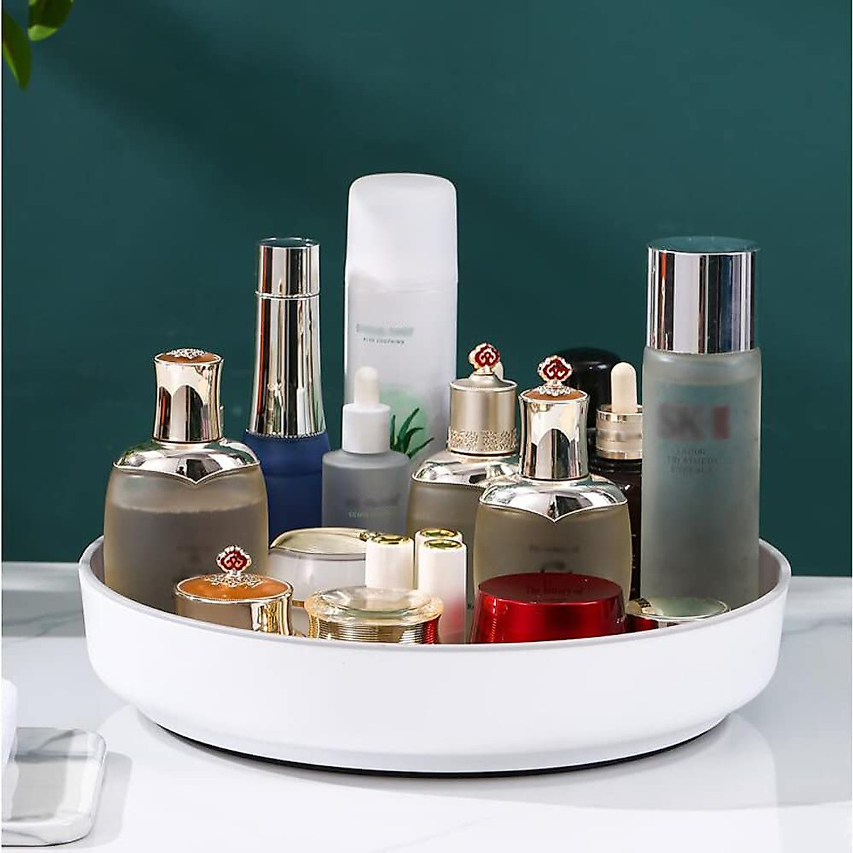 Kaxich Lazy Susan Organizer, 2in1 Lazy Susan Turntable for Cabinet 360 Degree Rotating Spice Rack for Kitchen Cupboard Pantry Bathroom Refrigerator