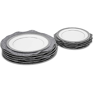 Felt Plate China Storage Dividers Protectors Grey Large Thick and Premium Soft (Round, Grey)