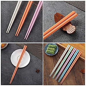 HuaLan Colorful Fiberglass Chopsticks, Dishwasher Safe Chopstick, Reusable Non-slip Chop Sticks, Lightweight Chopsticks 9 1/2 Inches, 5 Pairs