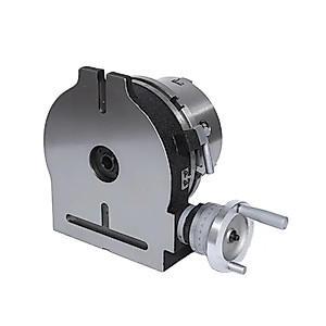 KACOME 4/6 Inche Three-jaw Chuck Milling Machine Indexing Head Rotary Table Universal Indexing Plate Rotating Vertical Horizontal(4 (80mm Four-jaw))