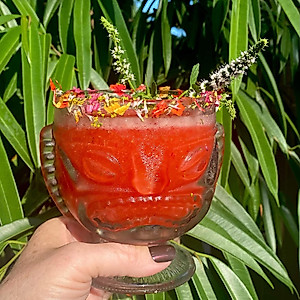 TOPZEA 4 Pack Tiki Glasses, 14 oz Clear Tiki Mug Set Modern Bar Cocktail Glass, Hawaiian Luau Party Mugs Drinkware Beverage Drink Cups for Exotic Cocktail, Mai Tai, Pina Colada, Punch