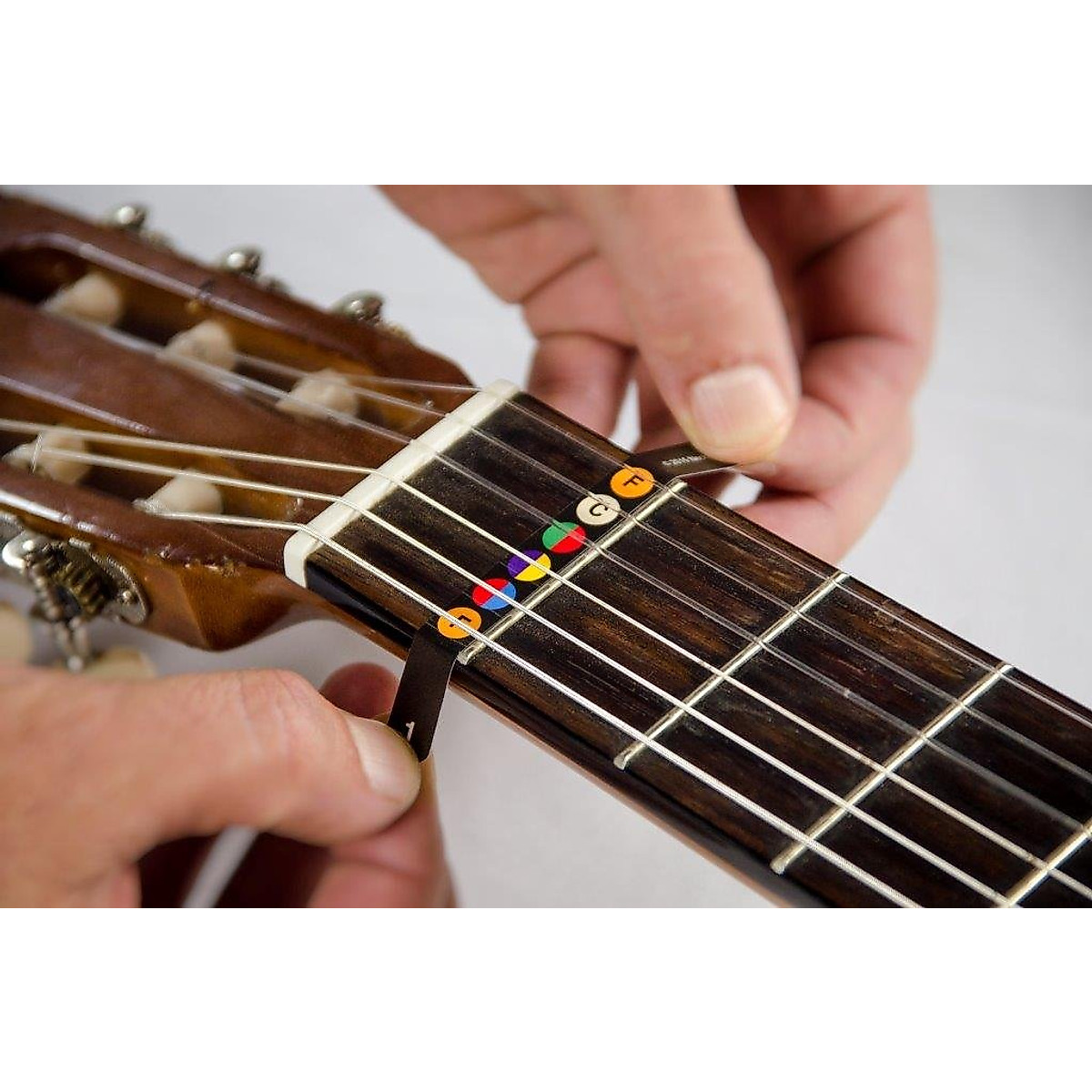 NeckNotes Guitar Trainer | Color Coded Fretboard Fret Map Guitar Note Stickers for Beginner to Advanced Learning of Guitar and Music Theory | Standard Edition (For Acoustic and Electric Guitars)