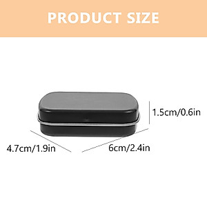 LALAFINA 10Pcs Metal Rectangular Empty Hinged Tins Portable Mini Storage Box with Lid Small Candy Box Containers for Jewelry Crafts Balms, Black