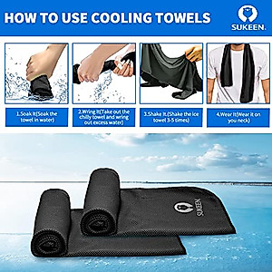 Sukeen [4 Pack Cooling Towel (40"x12"),Ice Towel,Soft Breathable Chilly Towel,Microfiber Towel for Yoga,Sport,Running,Gym,Workout,Camping,Fitness,Workout & More Activities