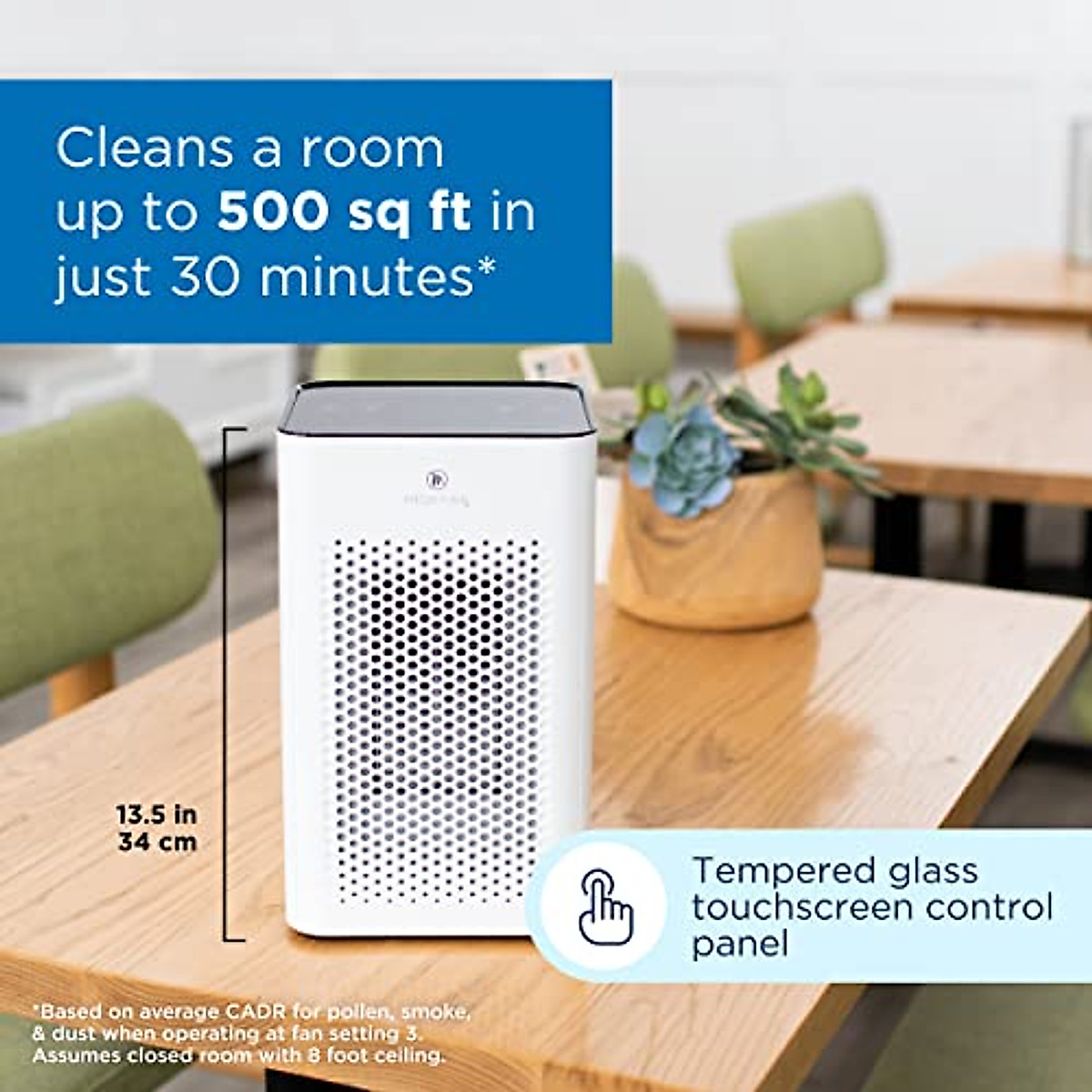 Medify Air MA-25 Air Purifier with H13 True HEPA Filter | 500 sq ft Coverage | for Allergens, Wildfire Smoke, Dust, Odors, Pollen, Pet Dander | Quiet 99.7% Removal to 0.1 Microns | White, 2-Pack