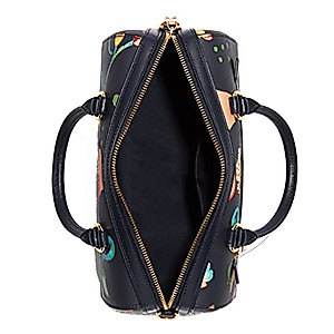 Rowan Satchel In Signature Canvas With Mystical Floral Print (Floral Midnight)