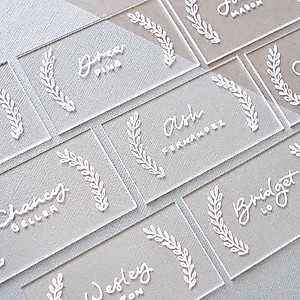 UNIQOOO Place Cards, 20pcs Clear Acrylic - Blank Rectangle Table Cards for Wedding, Party & Event Decoration - 3 1/2 x 2"