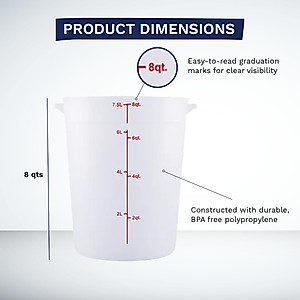 CenPro 29A-053 Round Food Storage Container - 8 Qt. Capacity - White - NSF