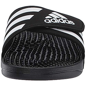 adidas Women's Adissage Slides Sandal, Black/White/Black, 7
