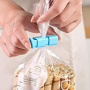 Bag Clips, 16pcs Food Clips Bread Bag Clips for Food Storage, Squeeze and Lock Bag Closure Clips Chip Clips, Snack Clips