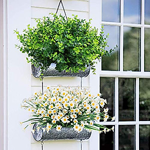 summer flower 10 Pack Artificial Boxwood Stems for Outdoors, Unfading in The Sun Plastic Faux Plants,Fake Foliage Shrubs Greenery for Garden,Office,Patio,Wedding,Farmhouse Indoor Decoration