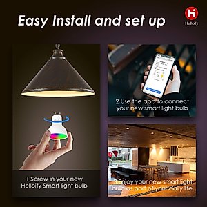 helloify GU10 LED Smart, WiFi Light Bulb Compatible with Alexa Google Home, RGBCW Color Changing, Cool Warm White Light Dimmable, No Hub Required, 40W Equivalent, RGB+2700K-6500K, 2PCS
