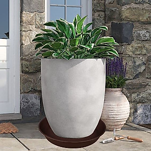 Bleuhome 3 Pack of 20 22 inch Plant Saucer (19.2 Inch Base), 3.6" Depth Tray, Large Deep Garden Plastic Flower Plant Trays for Indoors Outdoor, Tray for Planter 19-23" (Black)