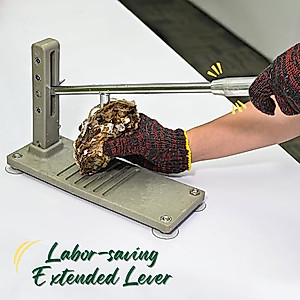 Oyster Shucker Tool Set, Oyster Clam Opener Machine, Stainless Steel, with 2 Knive & Gloves & G-clip