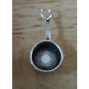 Sterling Silver 3-D Sauce Pan Charm Cooking Pot Pendant Bracelet Jewelry - Charm Crazy