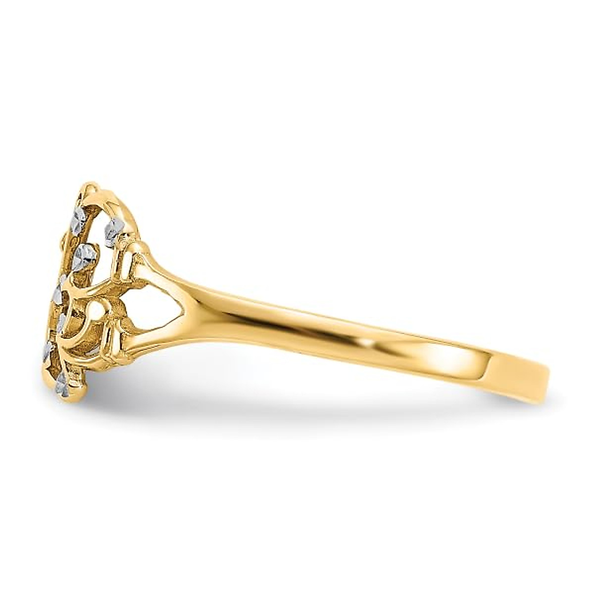 IceCarats 14K Yellow Gold Butterfly Wings Statement Ring Size 6