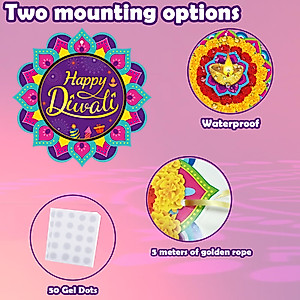 25 Pcs Diwali Hanging Decorations - Diwali Cutout Decor Diwali Sign Diwali Happy Decorations Indian Peacock Hanging Sign Deepawali Sign Diwali Decorations Home Wall Plaque Holiday Festival of Lights