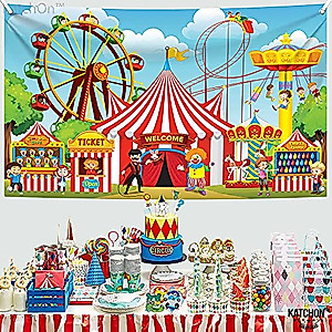 KatchOn, Carnival Backdrop for Carnival Decorations - XtraLarge, 72x44 Inch | Carnival Theme Party Decorations | Carnival Banner, Circus Theme Party Decorations, Circus Decorations | Circus Banner