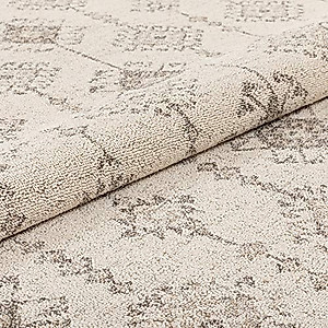 Well Woven Loop-De-Loop Concetta Moroccan Trellis Beige Kilim-Style 3'11" x 5'10" Area Rug