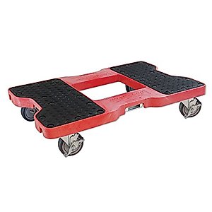 SNAP-LOC 1500 LB Dolly RED (USA!) with Steel Frame, 4 inch Casters and Optional E-Strap Attachment