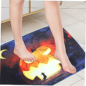 Homoyoyo 1 Set Toilet Seat Three Piece Set Toilet Cover Pad Pumpkin Shower Cushion Bathroom Mat Dropshipping Shower Curtain Polyester Bathroom Mat Kit Pumpkin Bathroom Mat