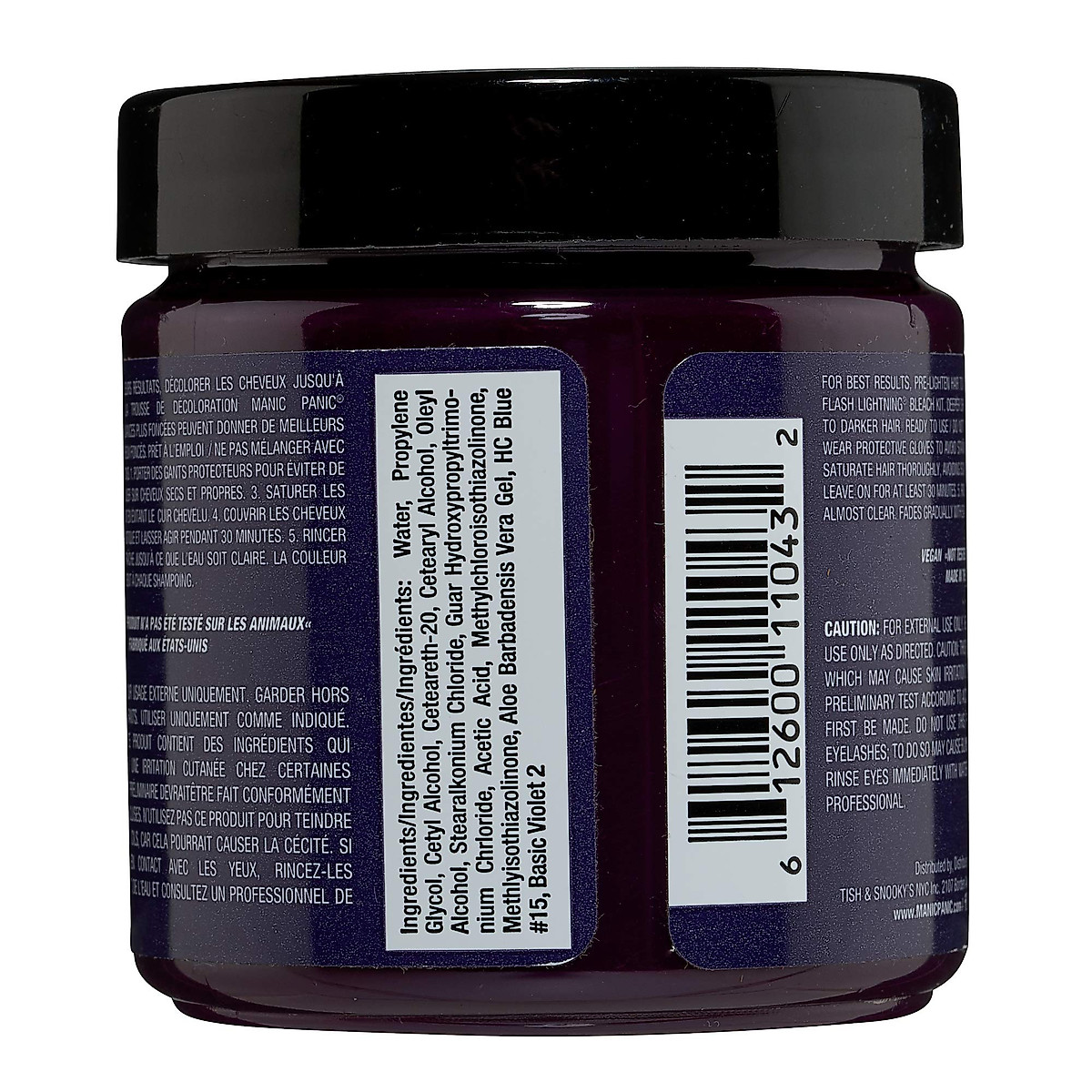 MANIC PANIC Violet Night Hair Dye – Classic High Voltage - Semi Permanent Hair Color - Cool Dark Purple Color - For Dark & Light Hair - Vegan, PPD & Ammonia-Free - For Coloring Hair on Men & Women