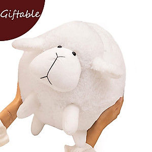 ELAINREN Colorful Sheep Plush Fluffy Sheep Toy Chubby Lamb Body Pillow Soft White Lamb Stuffed Animal Dolls Standing Lifelike Lamb Plushie Gifts,19.6inch