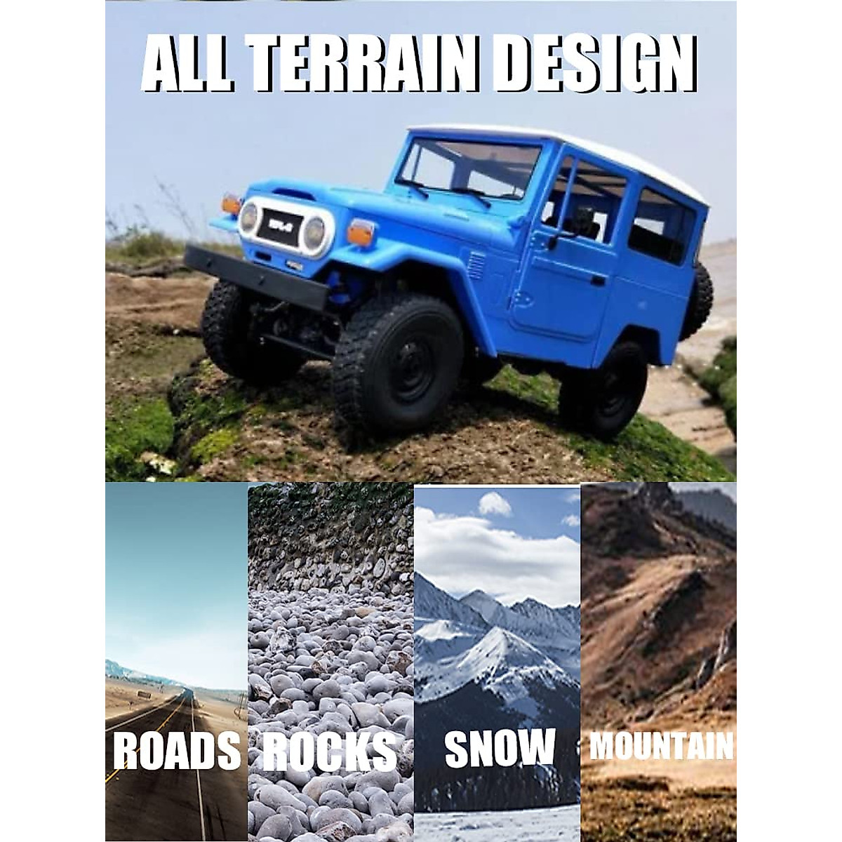 Perseids RC Rock Crawler WPL C34 RTR RC Truck, 1/16 Scale 2.4Ghz 4WD Offroad Vehicle with Trailer, Adults