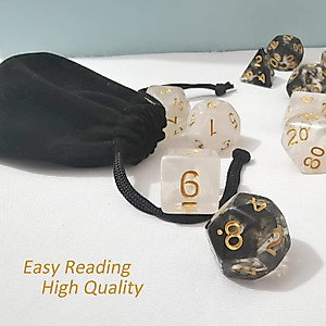 DND Dice Set 2 Pack Polyhedral D&D Dice Gorgeous Dice for Dungeons and Dragons Dice Goblin DND Role Playing Games and Table Games Gifts - Black and White