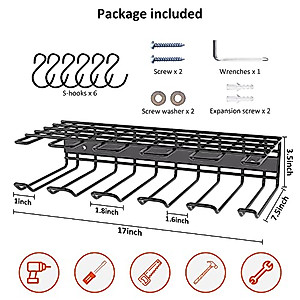 Yidaimi Power Tool Organizer with 5 Drill Rack,Battery Tool Organizer and Storage,Garage Heavy Duty Metal Tool Shelf,130 Pounds Weight Limit,Power Tool Holder Wall Mounted,5 Cordless Drills Tool Rack
