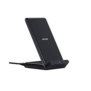 Anker 313 Wireless Charger (Stand), Qi-Certified for iPhone 14/14 Pro/14 Pro Max/13/13 Pro Max, 10W Fast-Charging Galaxy S20, S10 (No AC Adapter)