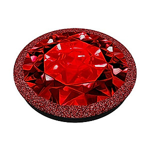 July Ruby Red Birth Month Design PopSockets Swappable PopGrip