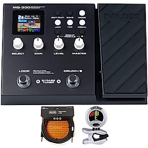 Briskdrop NUX MG-300 Multi Effects Pedal Bundle with MXR 20ft Cable and Snark Tuner, (MG300Bundle)