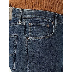 Wrangler Authentics Men's Regular Fit Comfort Flex Waist Jean, Dark Stonewash, 34W x 30L