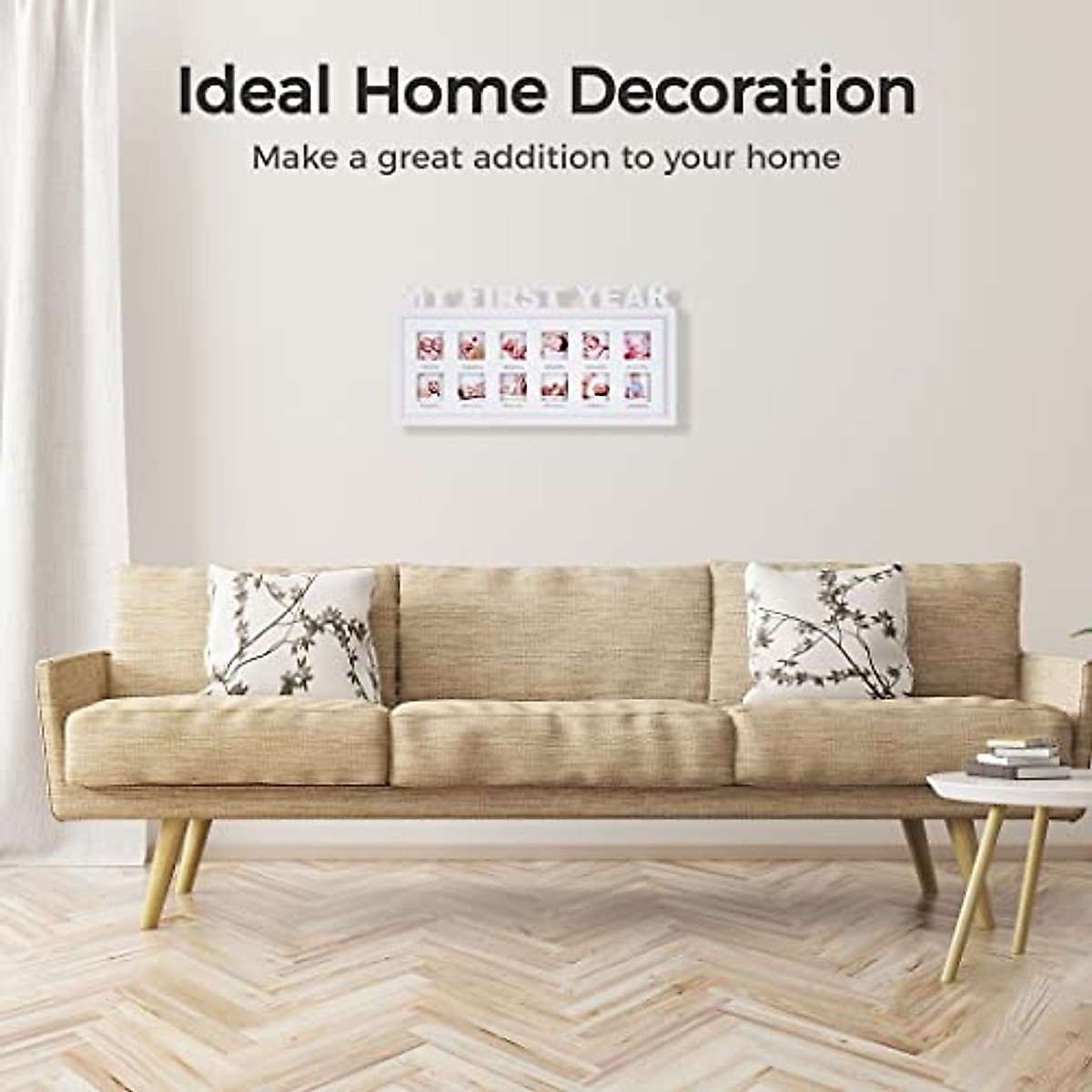 Homaisson Newborn Baby Picture Frame, My First Year Newborn Keepsake Frame 12 Months, Photo Frame for Memories