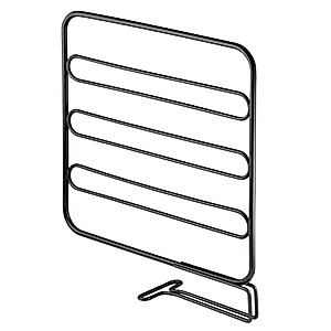 mDesign Versatile Metal Wire Closet Shelf Divider and Separator for Storage and Organization in Bedroom, Bathroom, Kitchen and Office Shelves - Easy Install - 4 Pack - Black