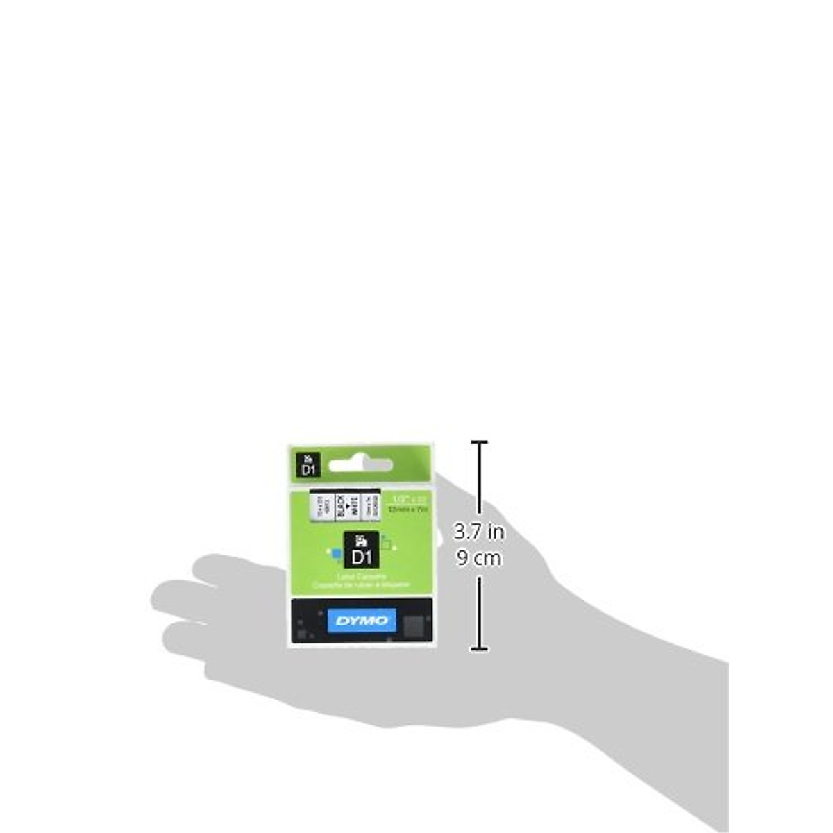 DYMO 45013 Standard Self-Adhesive Labeling Tape, Polyester Coated, 23' L x 1/2" W, Black on White