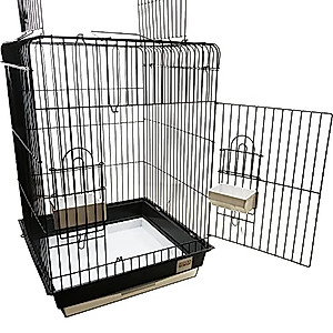 ES 1818 PBK Parrot CAGE by Kings Cages 18x18x27 Bird Cages Toy Toys Cockatiel Conure Caique (Black)