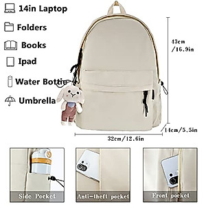 SPORTBANG School Backpack College High School Bags For Boys Girls Teens Lightweight Bookbag Travel Backpacks for Men Women (White, One Size)