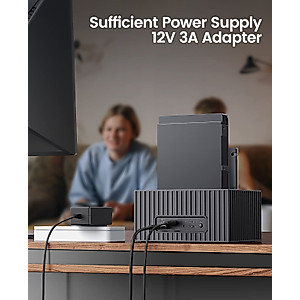 ORICO Dual Hard Drive Docking Station USB 3.2 Gen 1 External Aluminum Hard Drive Docl with Offline Clone for 2.5/ 3.5 inch SSD HDD Up to 18TB-9628C3-C