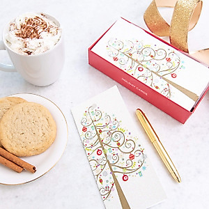 Papyrus Boxed Christmas Cards with Envelopes, Joyful Christmas Celebration, Tree (16-Count)